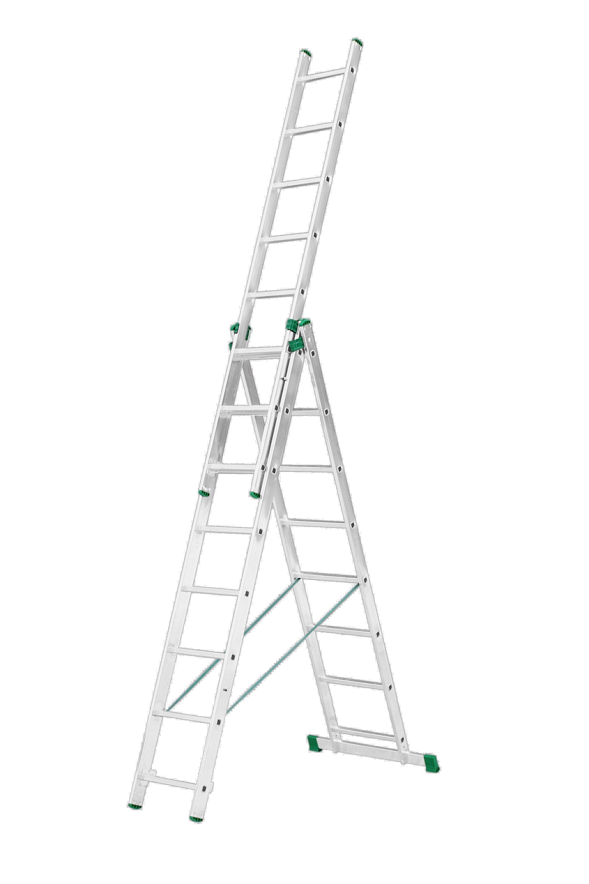 Alu. trodelne merdevine 2,3/5,13 m - 7608 - EUROSTYL (Standard) - 3x8 ...