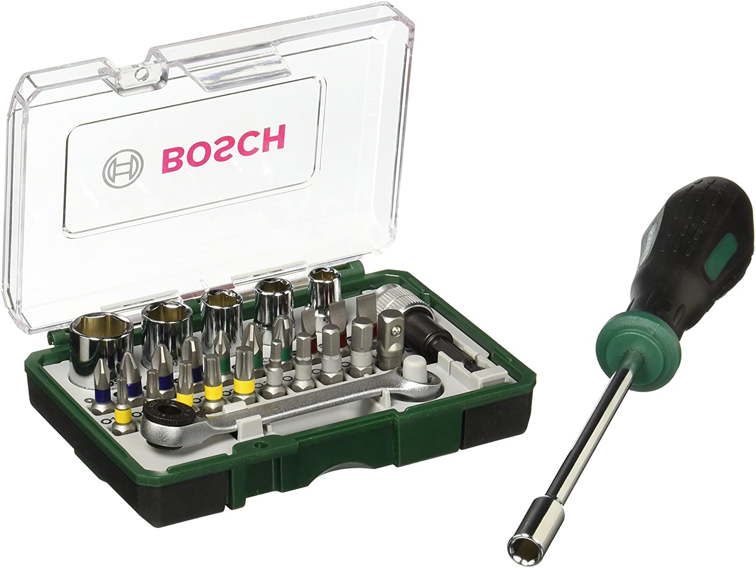 Bosch 27-delni set bitova sa rašpom i sa ručnim zavrtačem