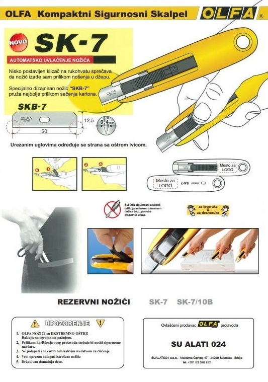 Sigurnosni skalpel 12,5 mm - SK-7 - Olfa