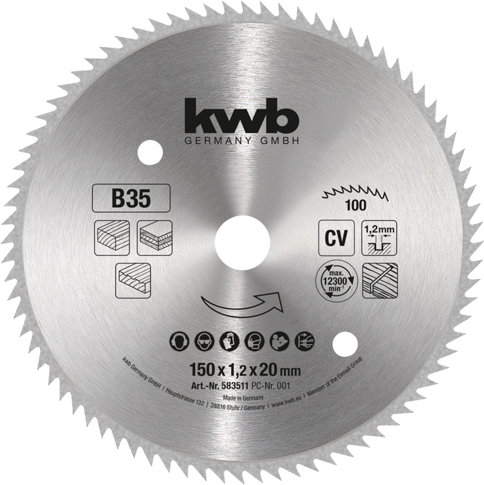 KWB 49583511 list za cirkular za drvo 150 x 20 mm, 35B