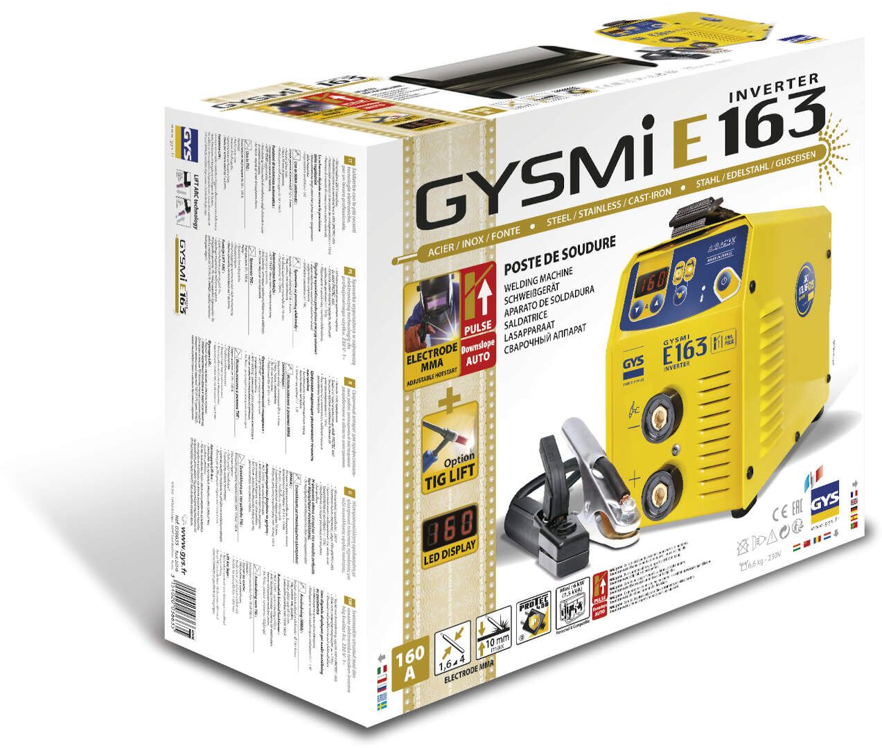 GYS aparat za zavarivanje inverter pulsni Gysmi E163, 160A MMA, TIG ...