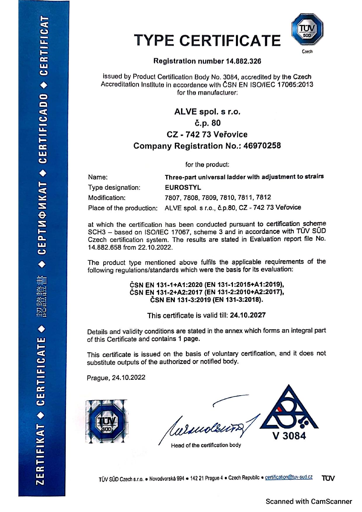 Alu. trodelne merdevine 2,01/3,99 m - 7607 - EUROSTYL (Standard) - 3x7 ...